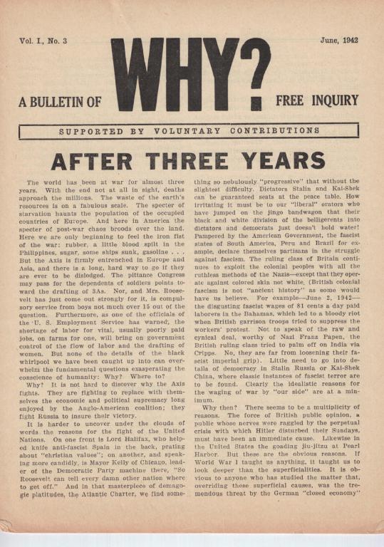 Why? Vol. 1, No. 3 (June 1942) | libcom.org